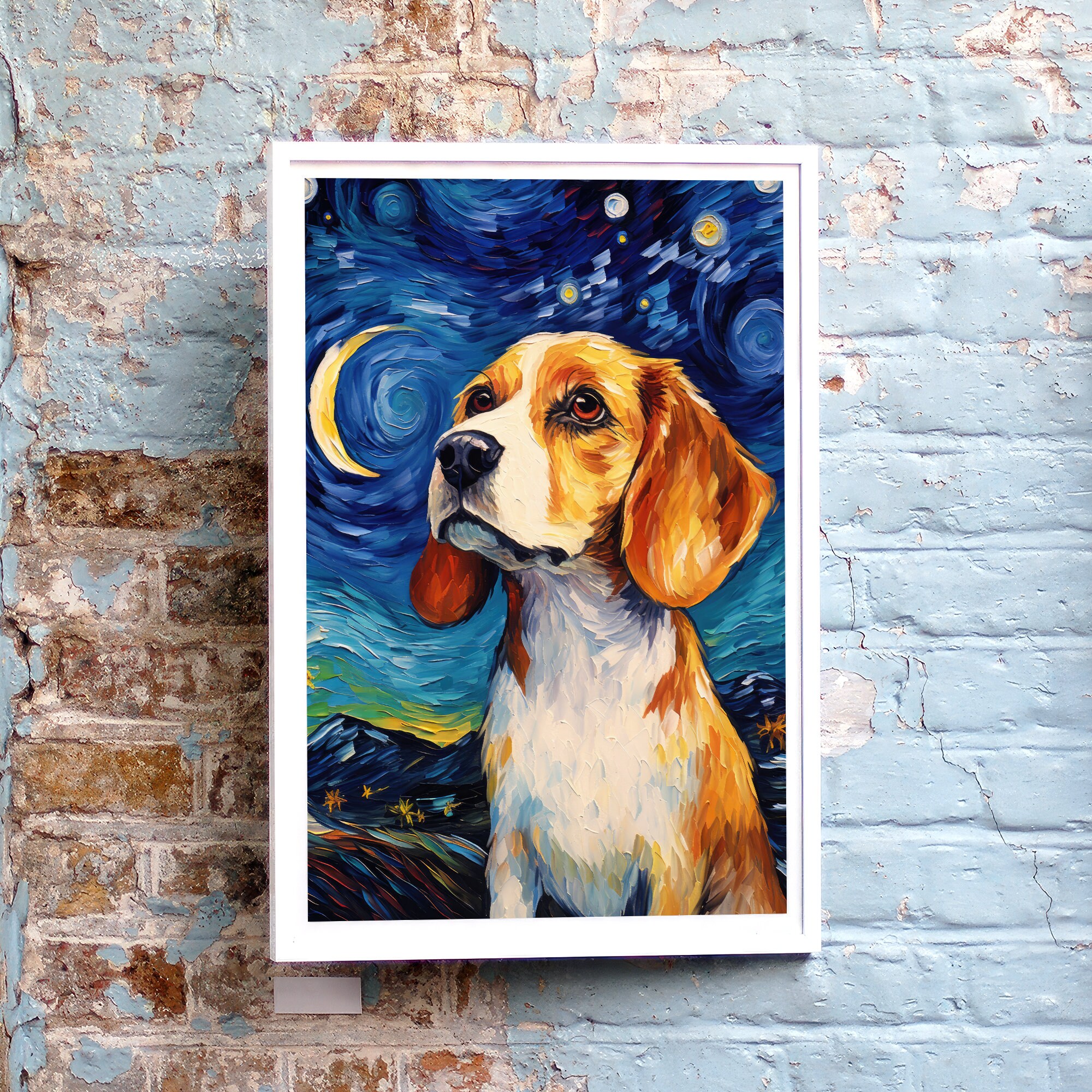Van Gogh Beagle PRINTABLE ART Oil Painting Decor Dogs Print Pets ...