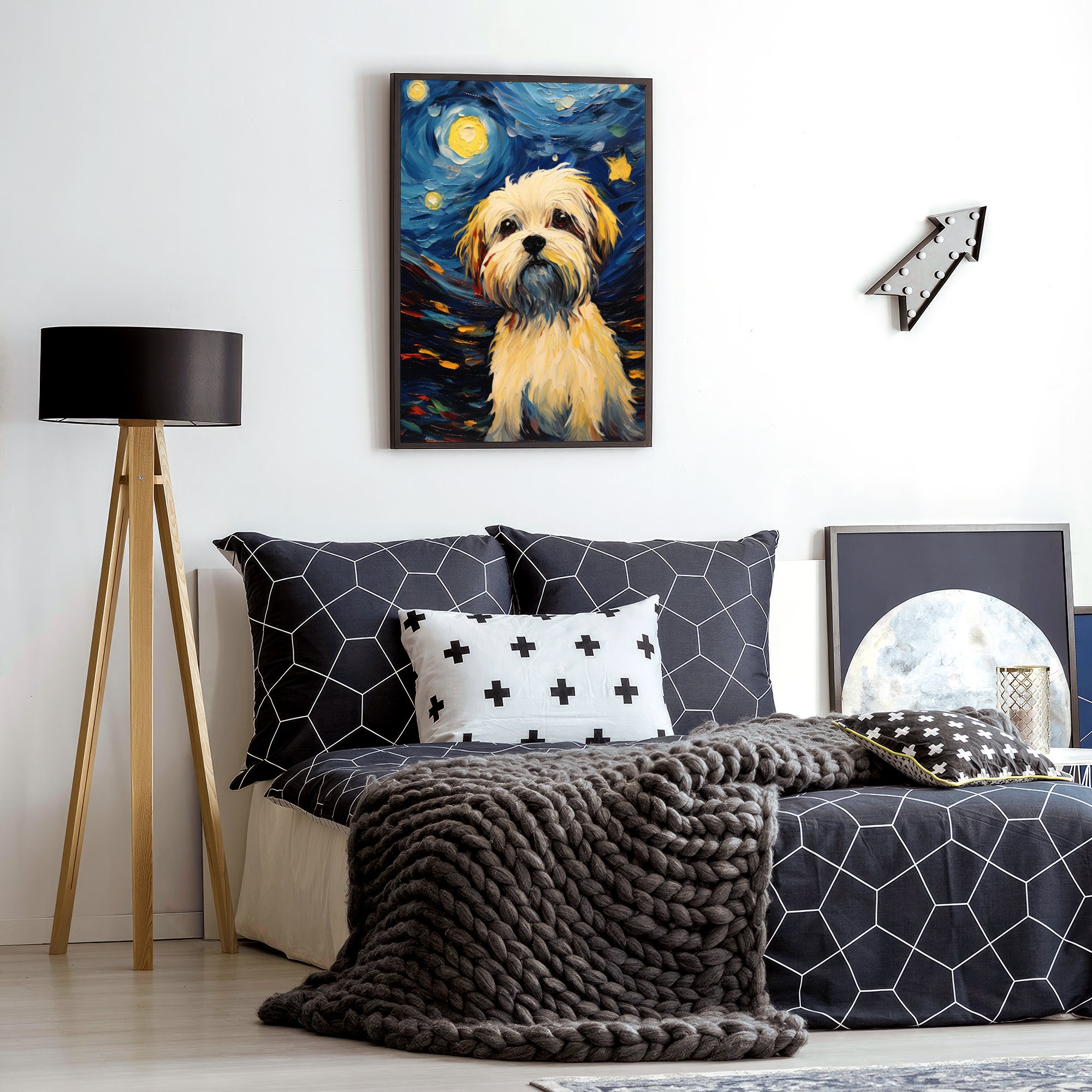 Van Gogh Shih Tzu PRINTABLE ART Oil Painting Decor Dogs Print Pets ...
