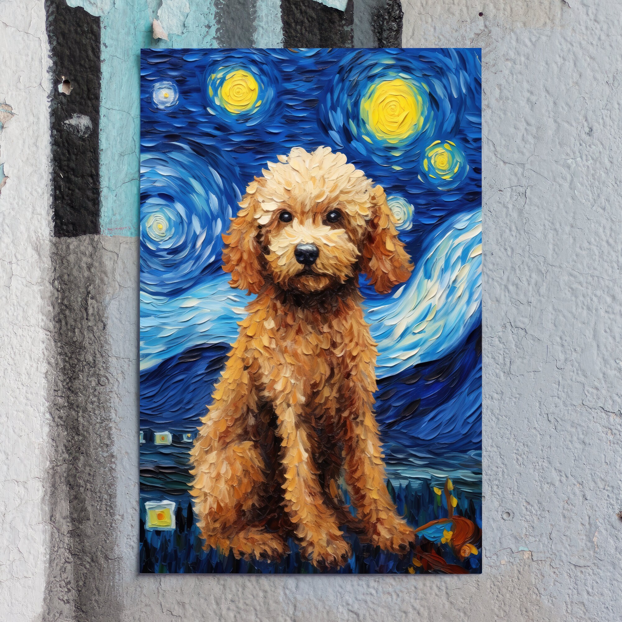 Van Gogh Poodle PRINTABLE ART Oil Painting Decor Dogs Print Pets ...