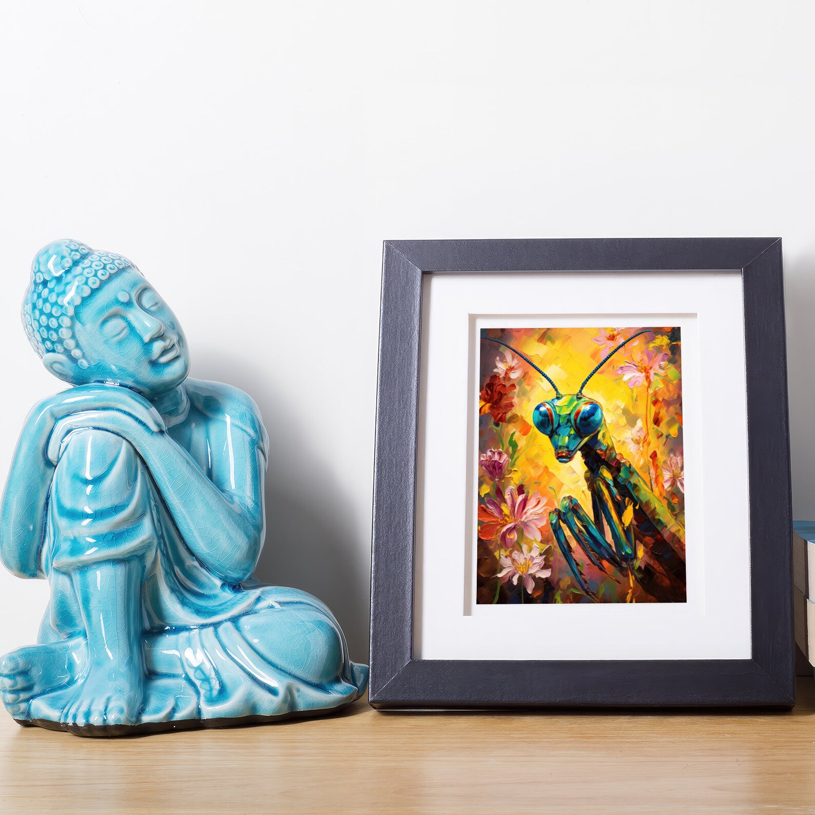 Abstract Praying Mantis PRINTABLE ART Oil Painting Decor Insects Print ...