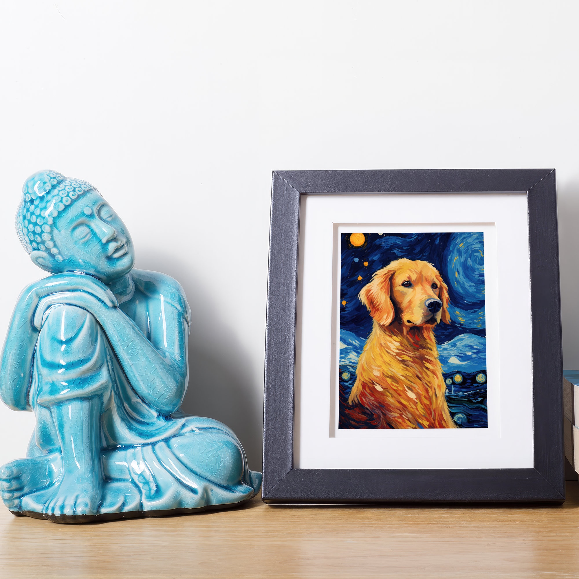 Van Gogh Golden Retriever PRINTABLE ART Oil Painting Decor Dogs Print ...
