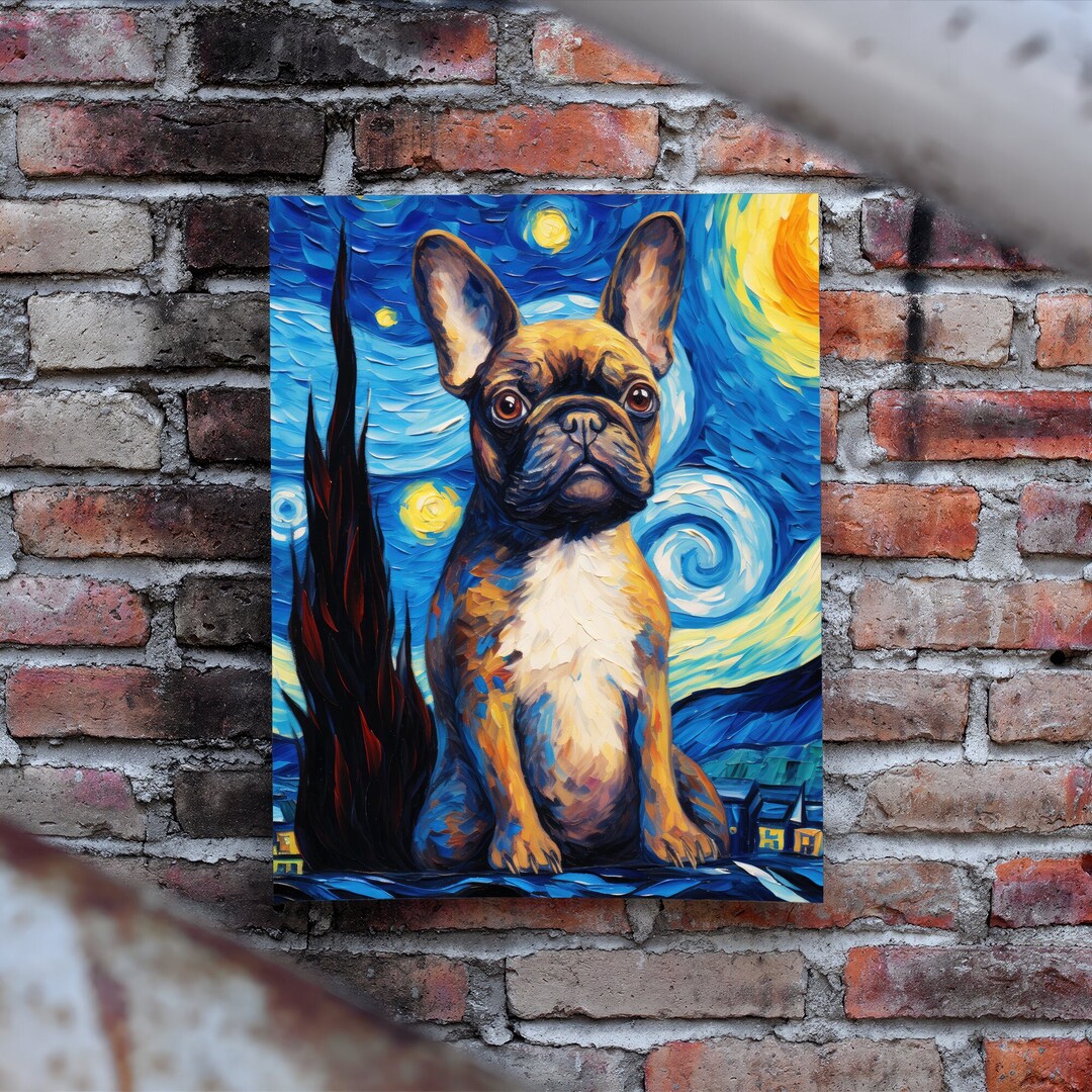 Van Gogh French Bulldog PRINTABLE ART Oil Painting Decor Dogs Print ...