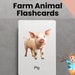 Farm Animal Digital Printable Flash Cards Learning Tool for Education ...