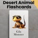 Desert Animal Printable Flash Cards Learning Tool for Education About ...
