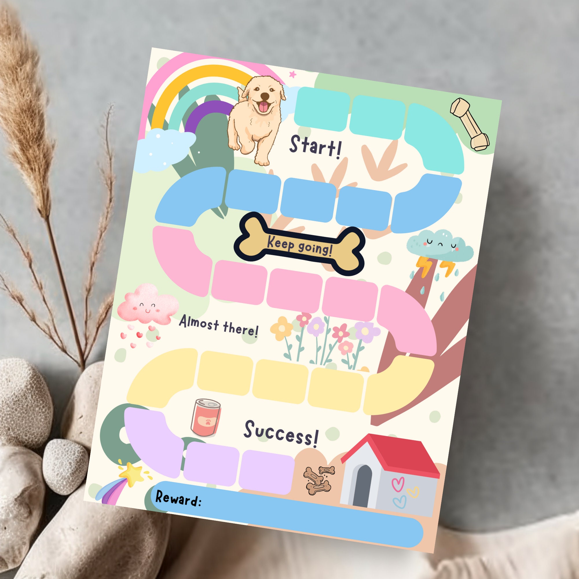 Reward Chart for Kids With Dog Theme Includes Printable Achievement ...