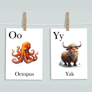 Flashcards Printable Learning Tool for Wildlife Animal Alphabet ...