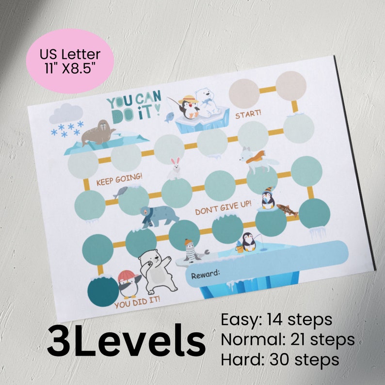 Polar Animal Reward Chart for Kids With Printable Achievement Award and ...