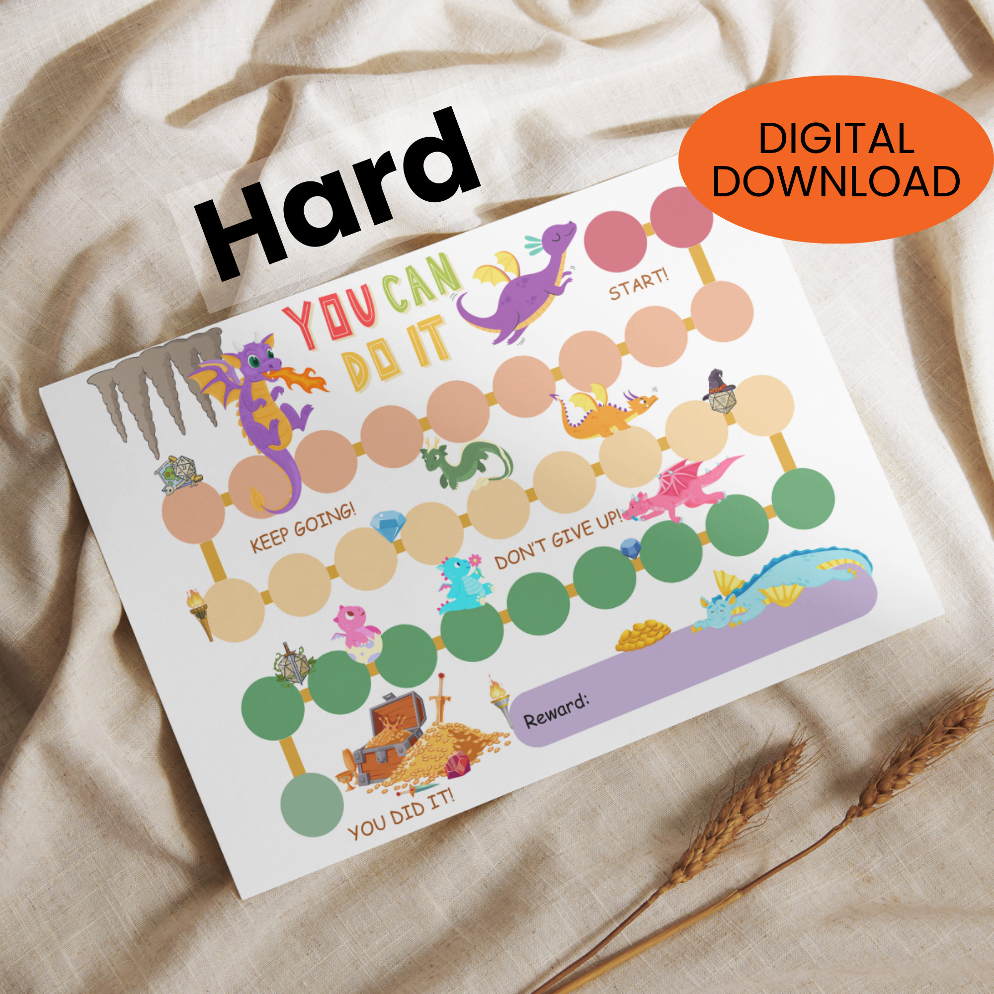 Dragon Reward Chart for Kids With Printable Achievement Award - Etsy