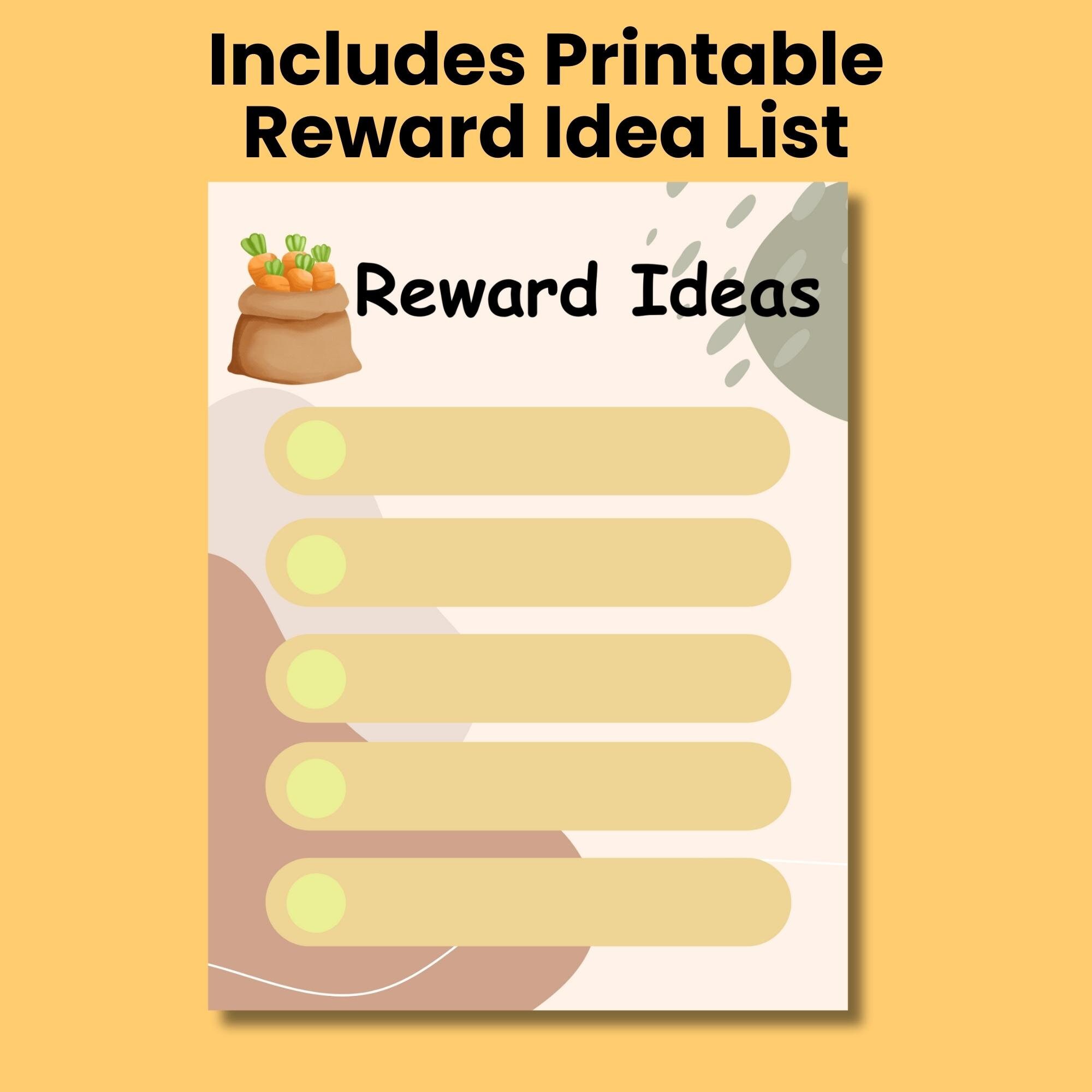 Rabbit Reward Chart for Kids With Printable Achievement Award and Idea ...