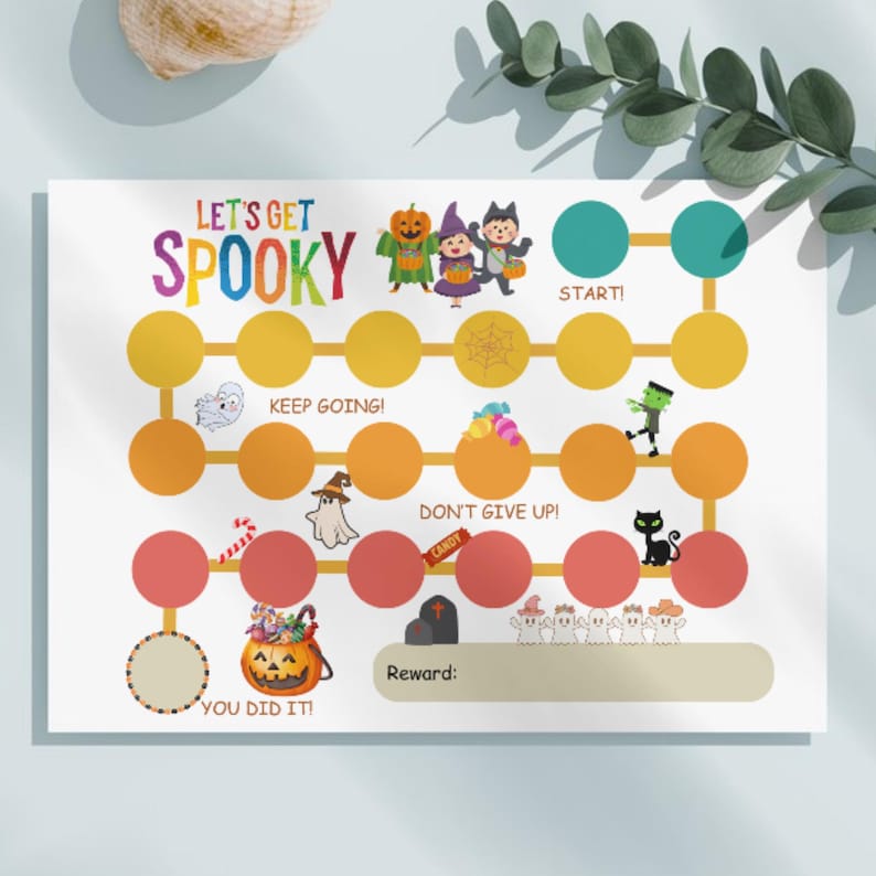 Halloween Reward Chart for Kids With Printable Achievement Award and ...