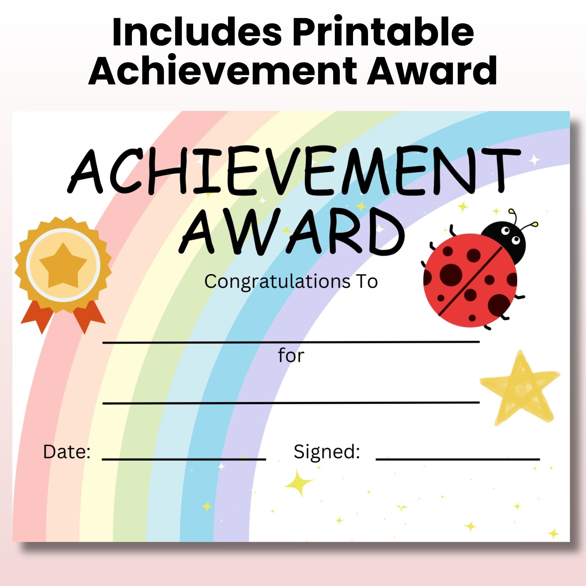 Insects Reward Chart for Kids With Printable Achievement Award and Idea ...