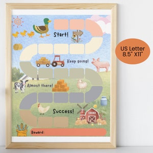 Farm Animal Reward Chart for Kids With Printable Achievement Award and ...