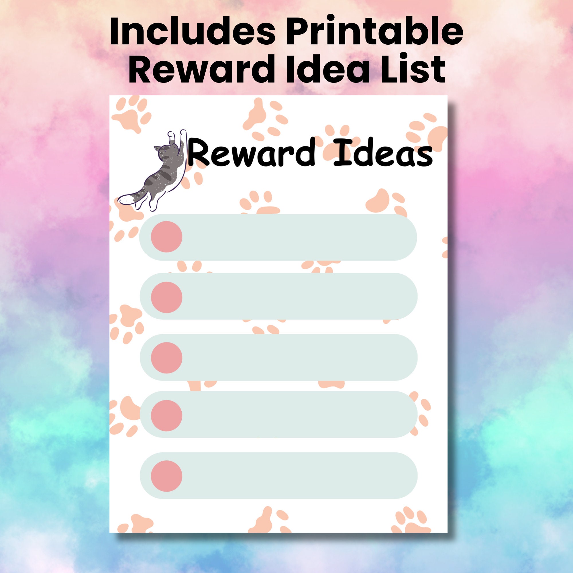 Cat Reward Chart for Kids With Printable Achievement Award and Idea ...