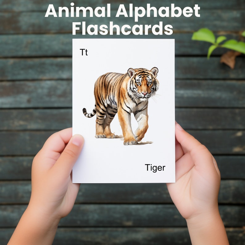 Animal Alphabet Digital Printable Flash Cards Learning Tool for ...