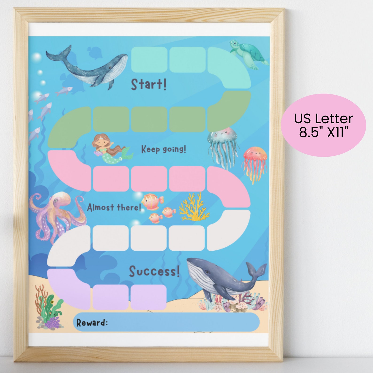 Ocean Reward Chart for Kids With Printable Achievement Award and Idea ...