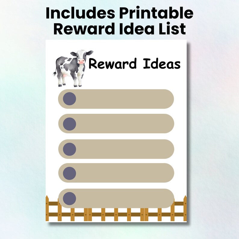 Farm Reward Chart for Kids With Printable Achievement Award and Idea ...