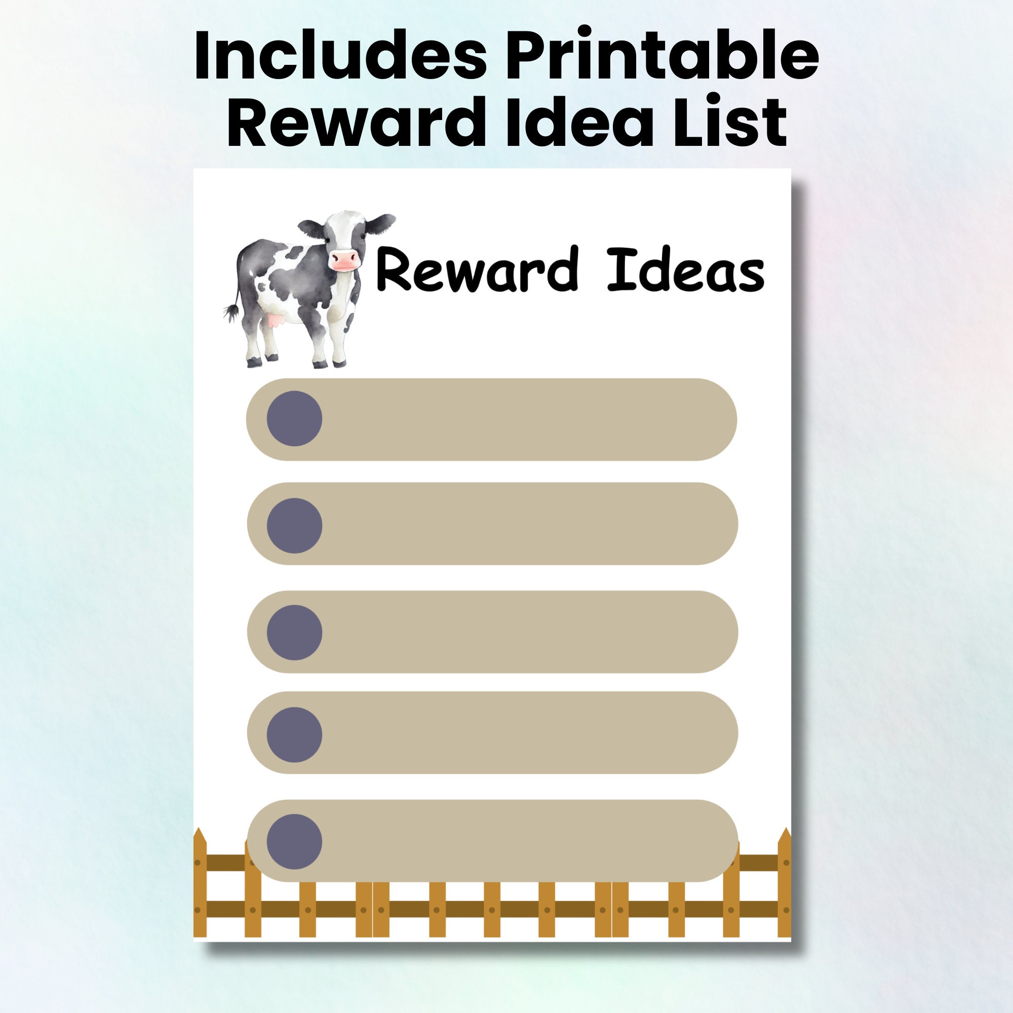 Farm Reward Chart for Kids With Printable Achievement Award and Idea ...