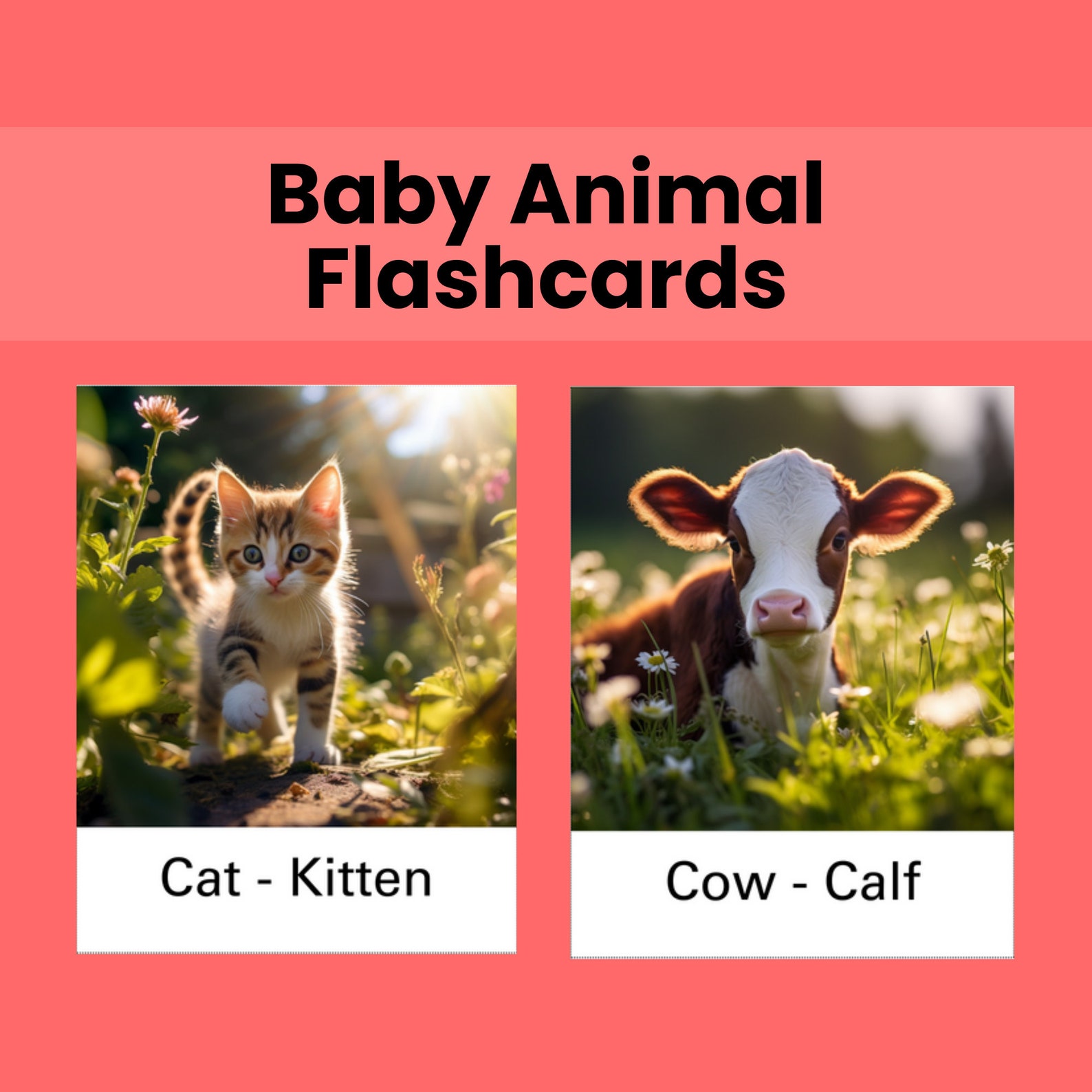 Baby Animal Flashcards Educational Printable Flashcards for Kids ...