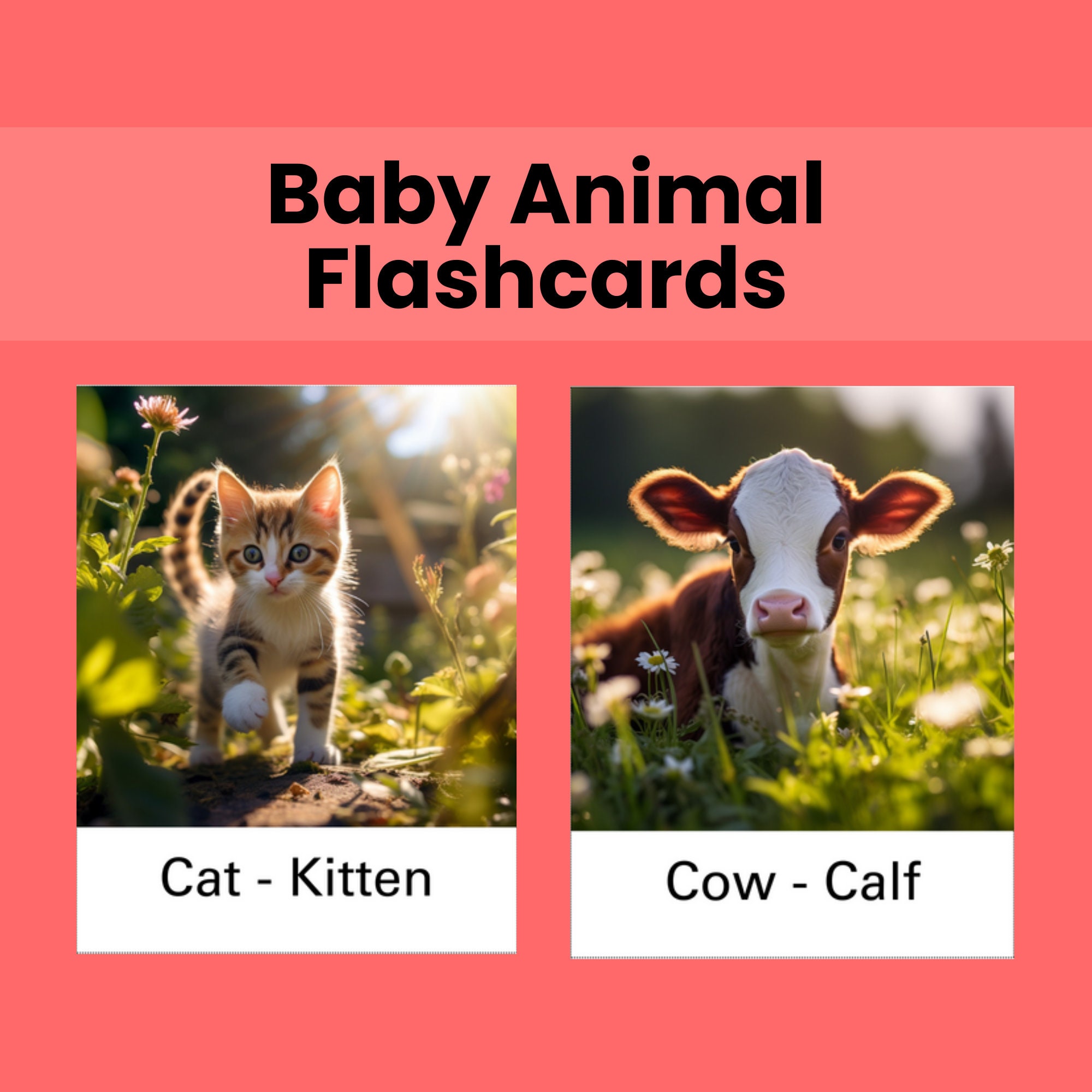 Baby Animal Flashcards Educational Printable Flashcards for Kids ...