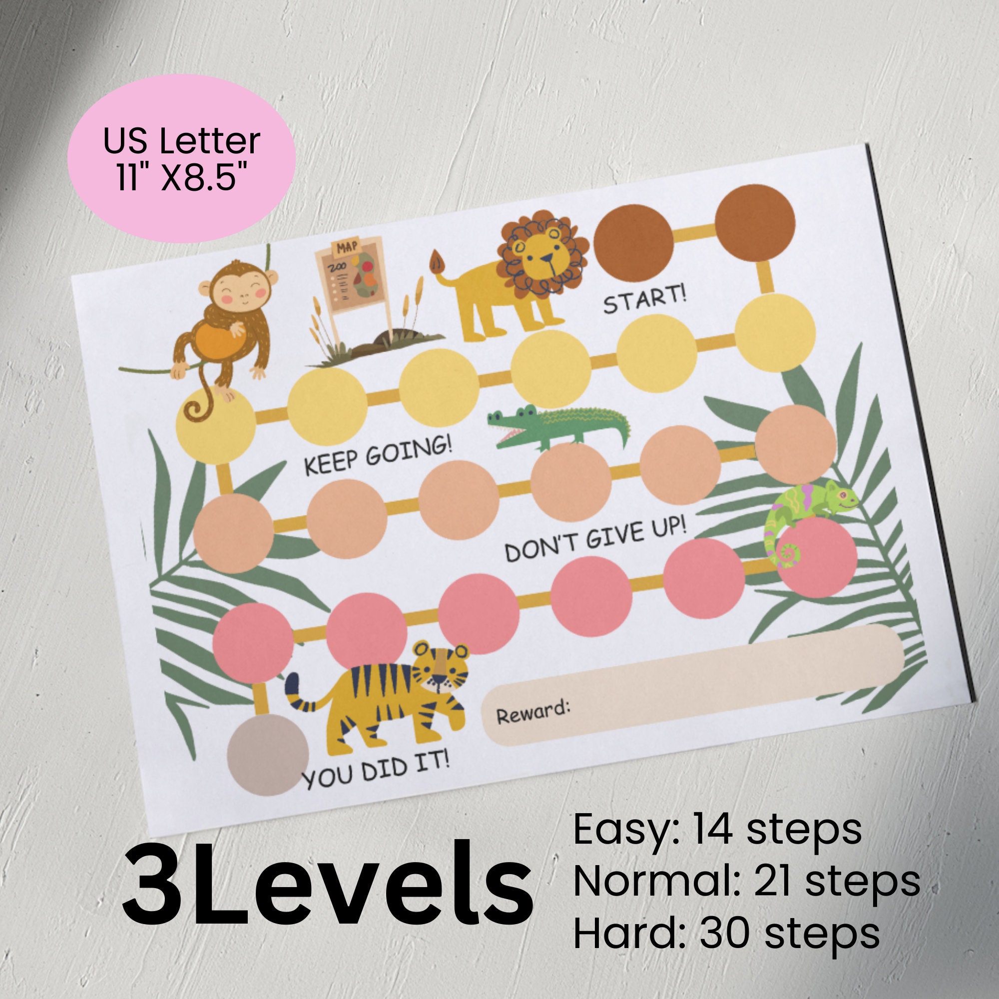 Zoo Reward Chart for Kids With Printable Achievement Award and Idea ...