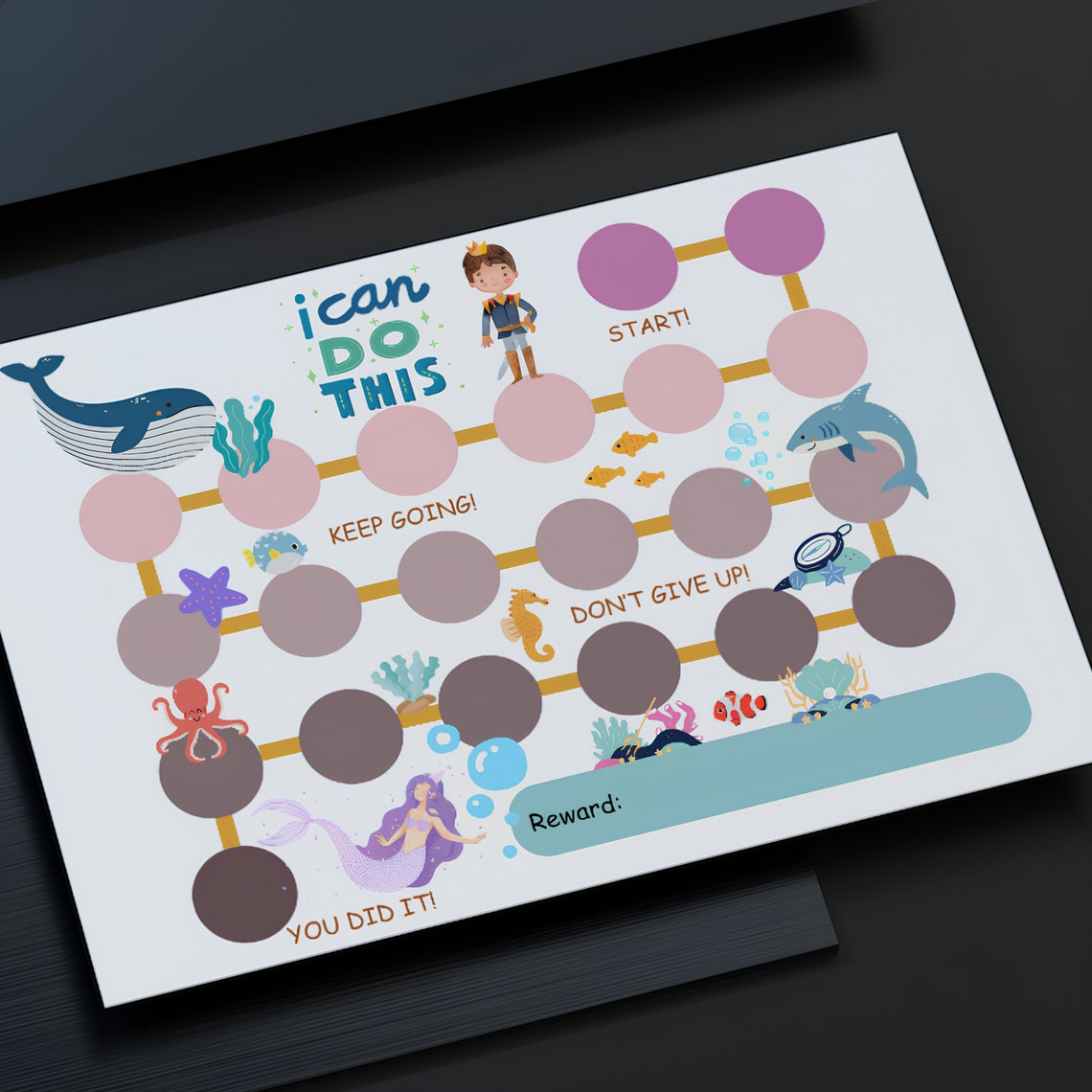 Ocean Reward Chart for Kids With Printable Achievement Award and Idea ...