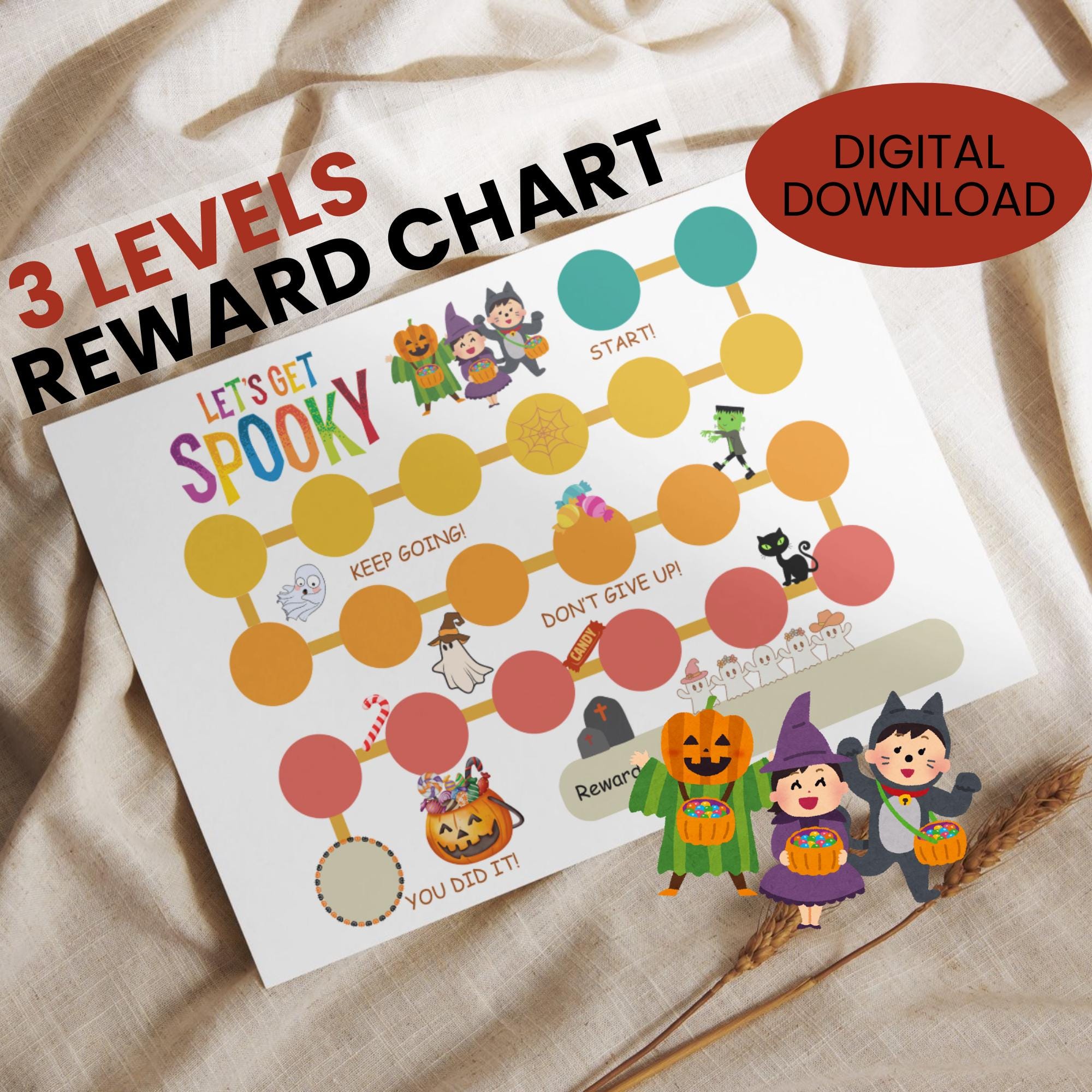 Halloween Reward Chart for Kids With Printable Achievement Award and ...