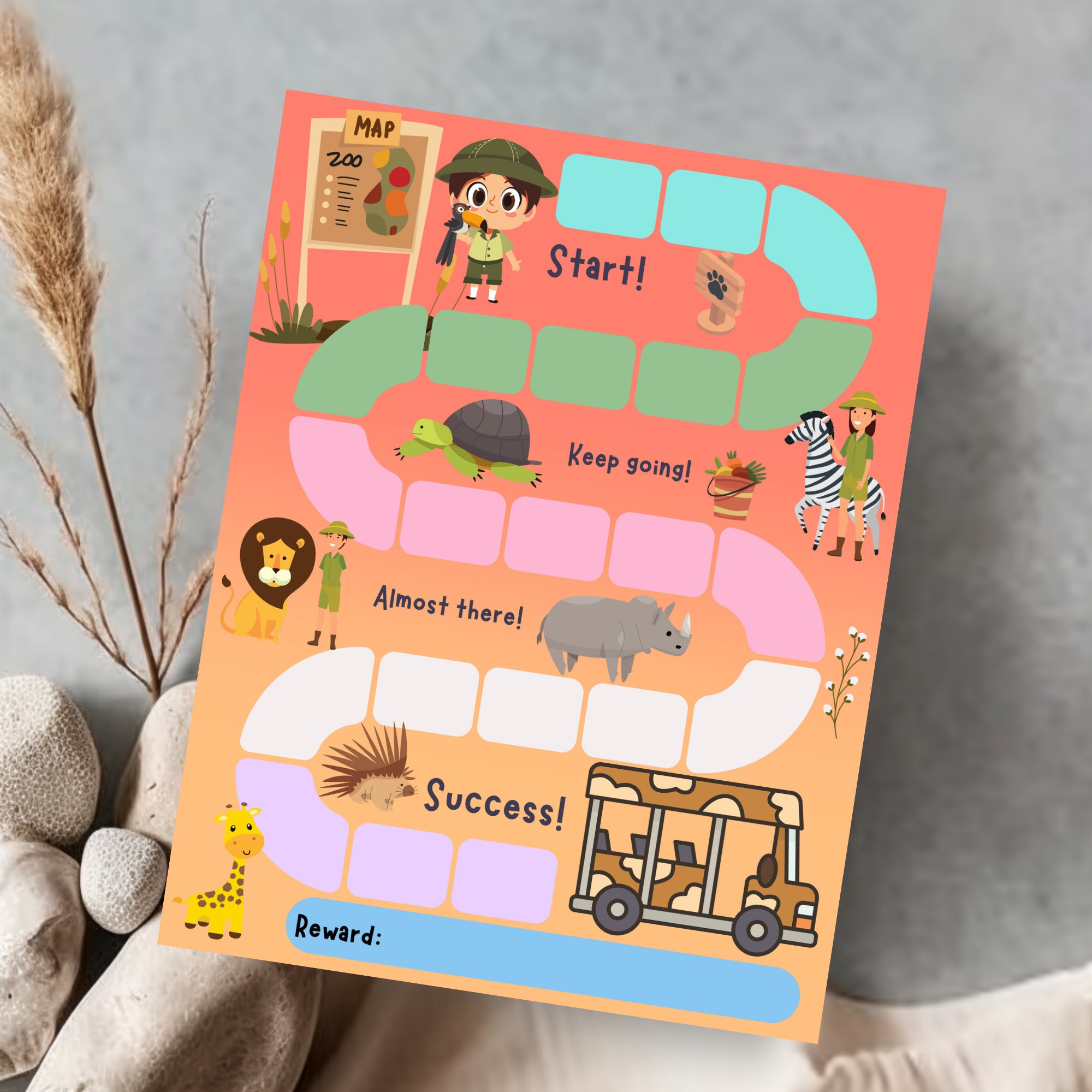 Zoo Reward Chart for Kids With Printable Achievement Award and Idea ...