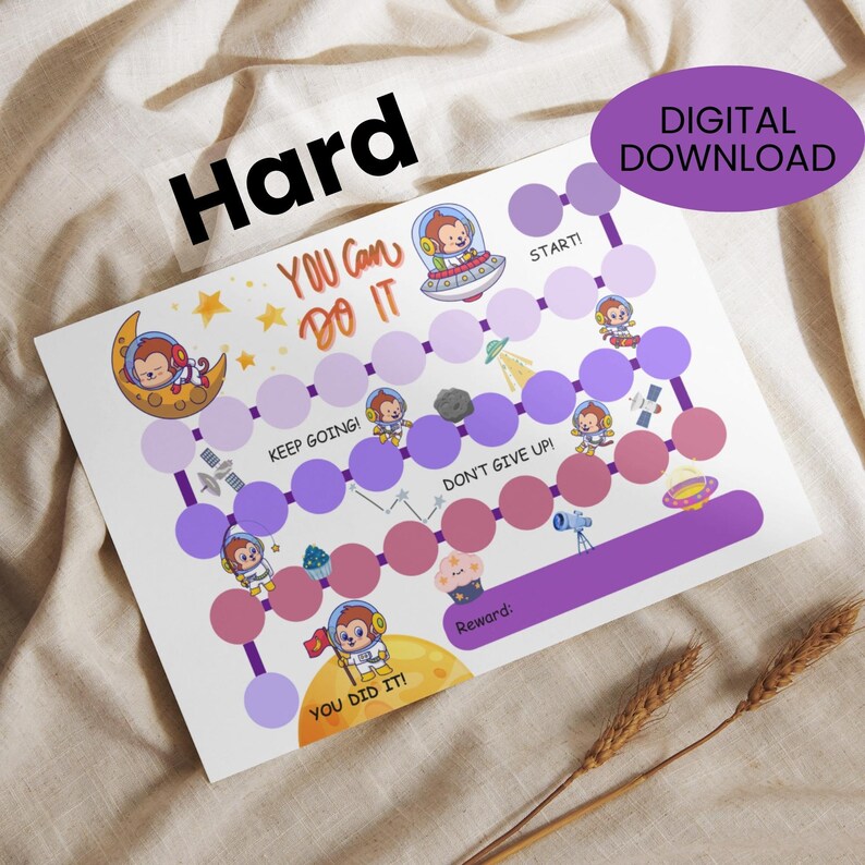 Monkey Astronaut Reward Chart for Kids With Printable Achievement Award ...