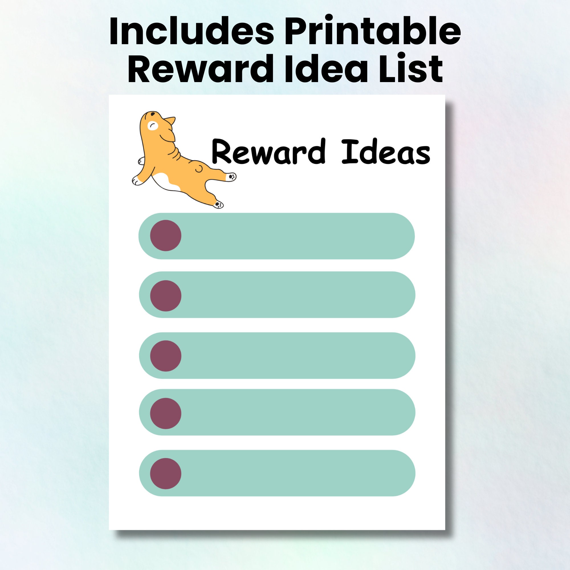 Dog Reward Chart for Kids With Printable Achievement Award and - Etsy