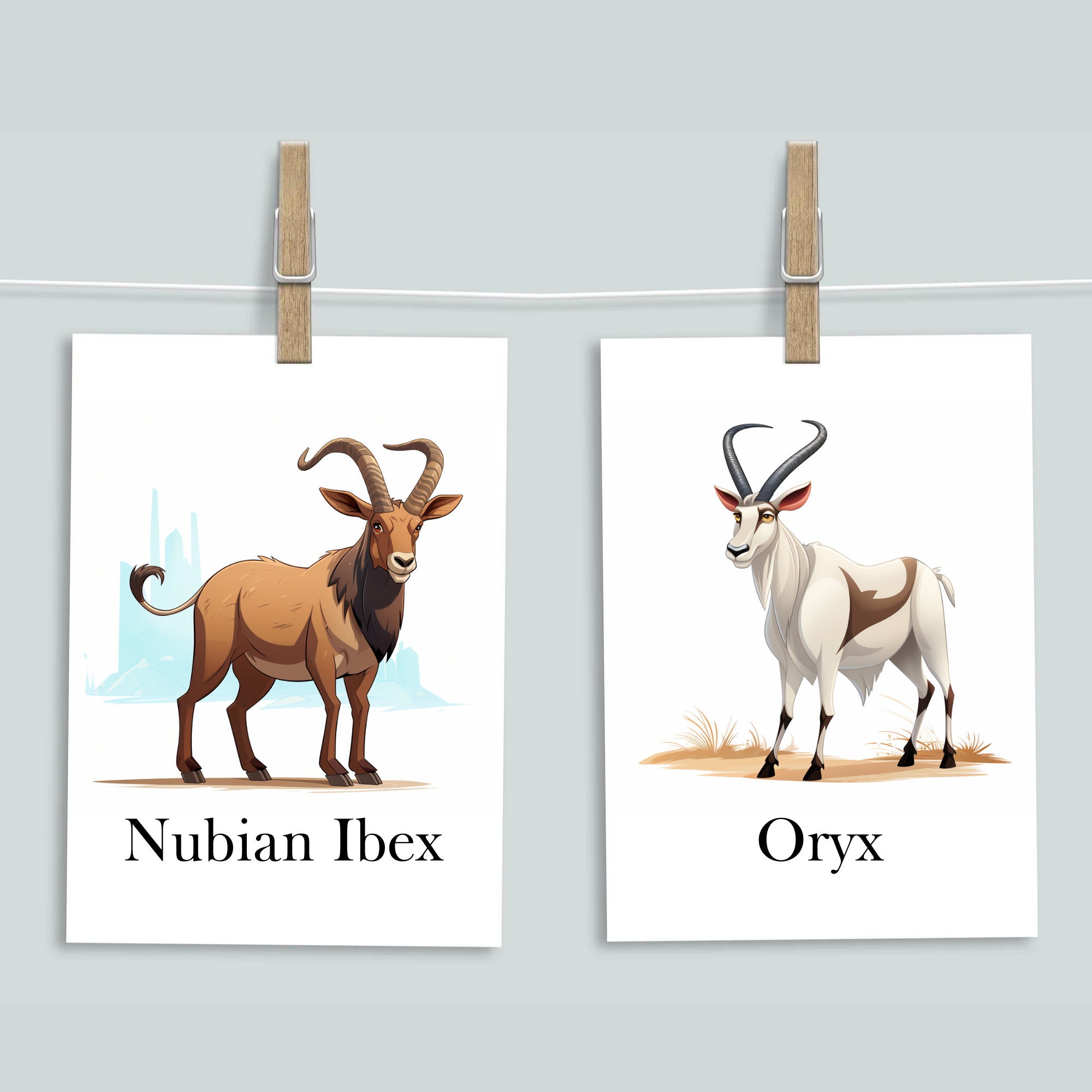 Desert Animal Printable Flash Cards Learning Tool for Education About ...