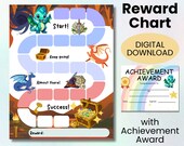 Dragon Reward Chart for Kids With Printable Achievement Award - Etsy