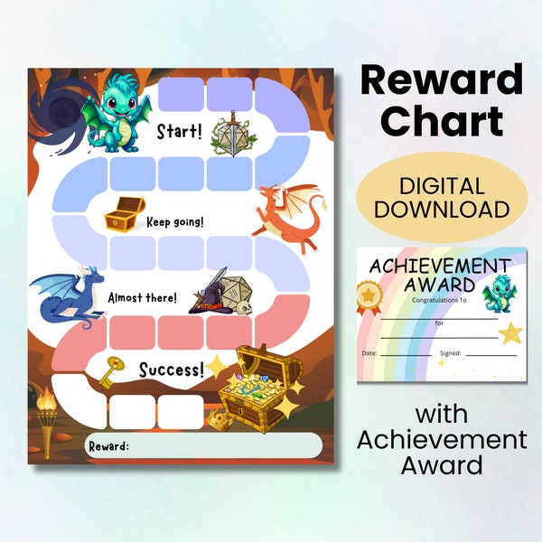 Printable Reward Chart Dragon - Etsy