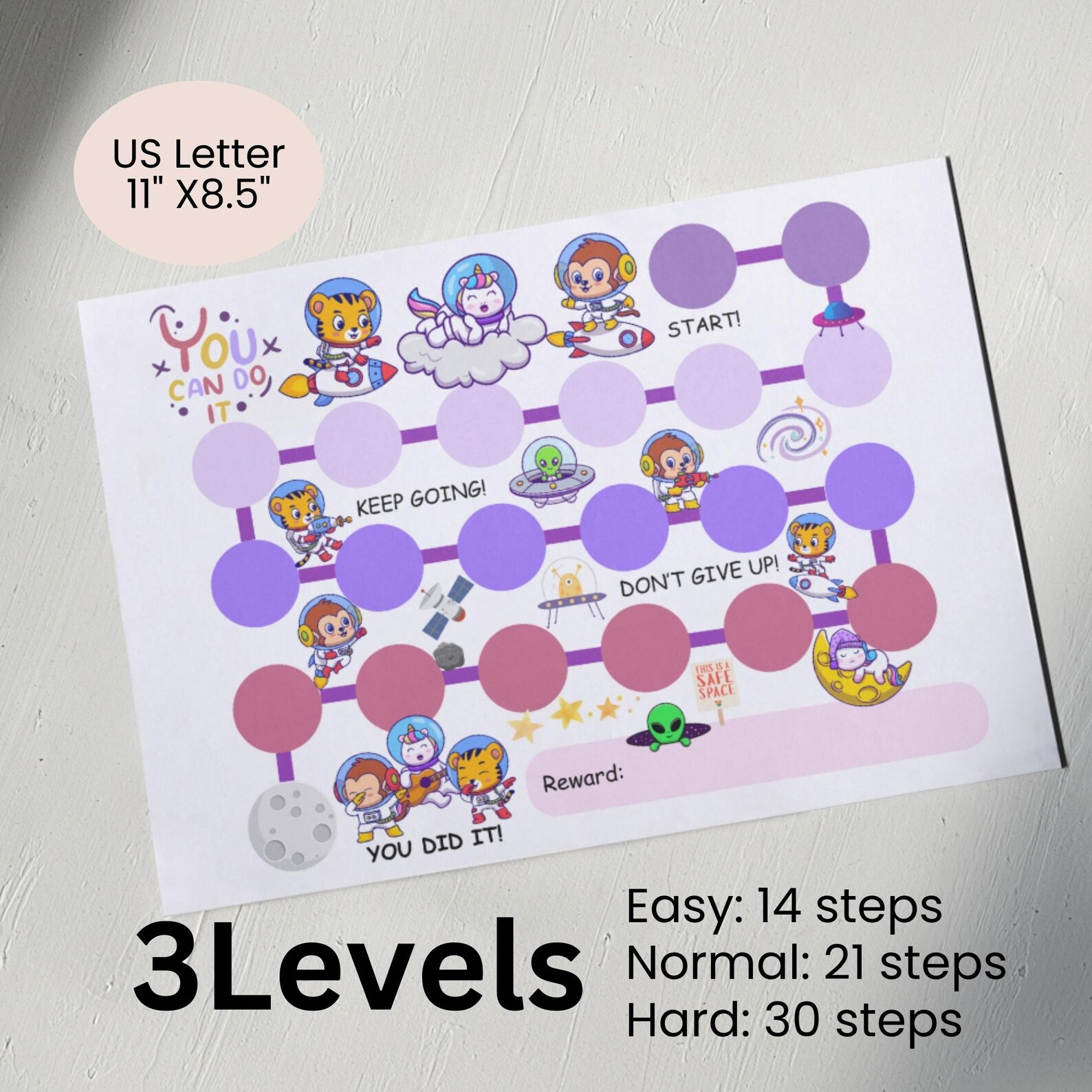 Animal Astronauts Reward Chart for Kids With Printable Achievement ...