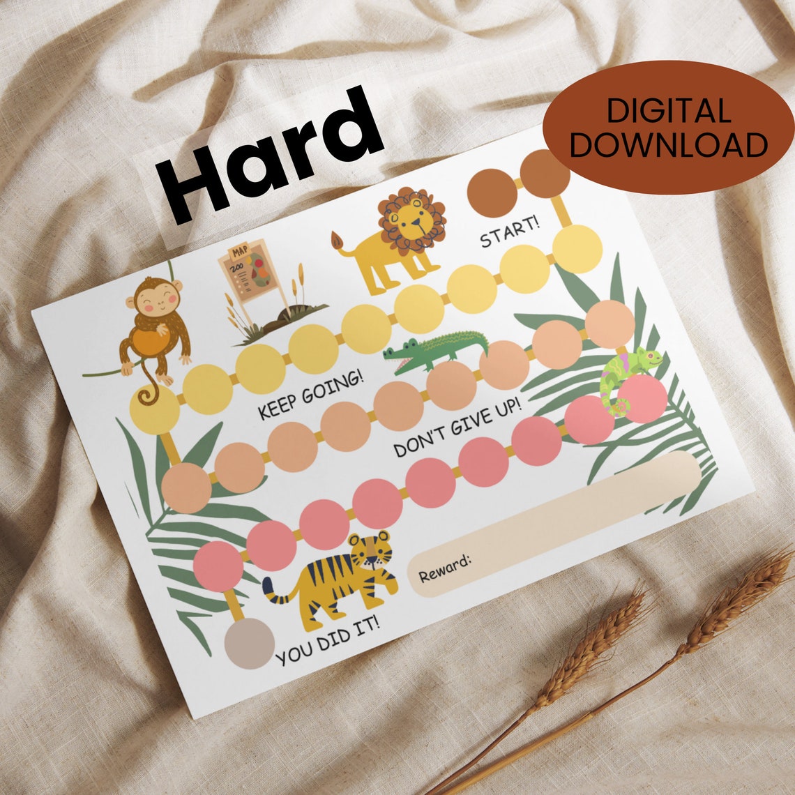 Zoo Reward Chart for Kids With Printable Achievement Award and Idea ...