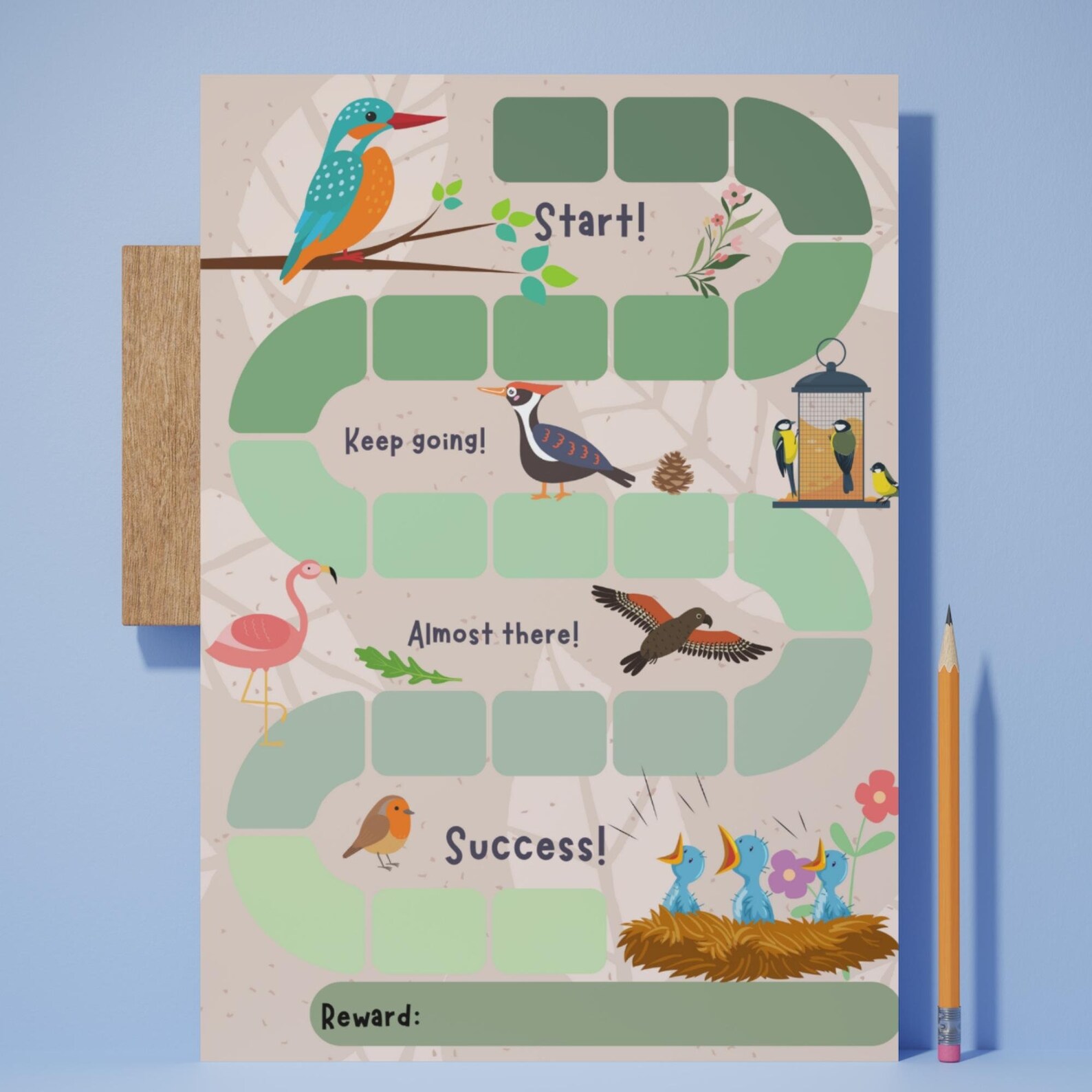 Bird Reward Chart for Kids With Printable Achievement Award and Idea ...