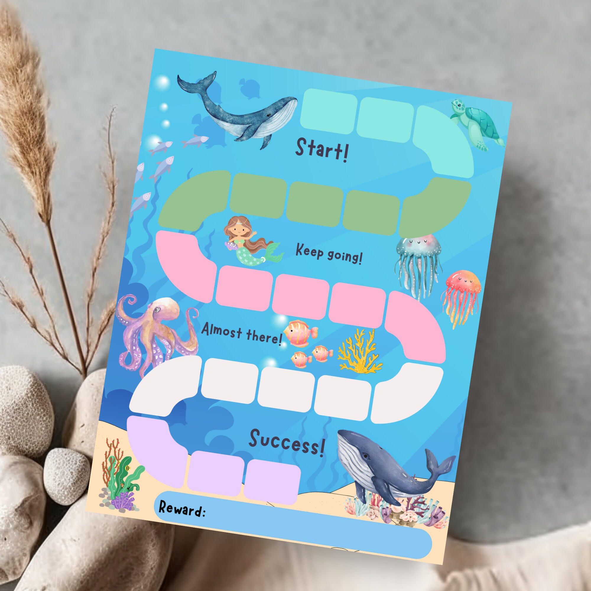Ocean Reward Chart for Kids With Printable Achievement Award and Idea ...