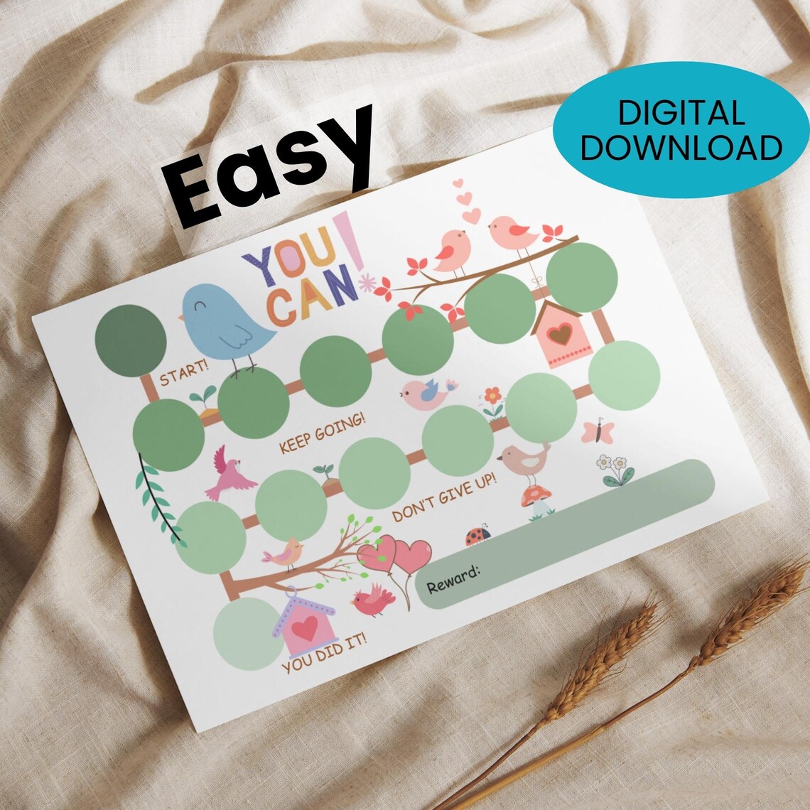 Bird Reward Chart for Kids With Printable Achievement Award and Idea ...