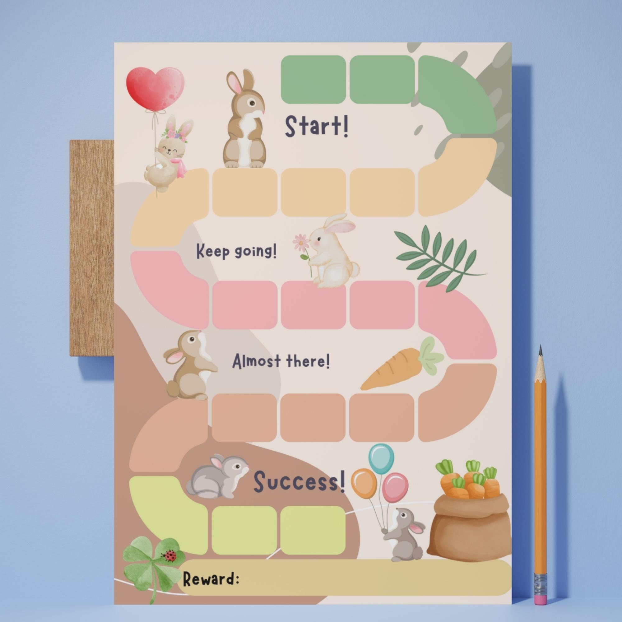 Rabbit Reward Chart for Kids With Printable Achievement Award and Idea ...
