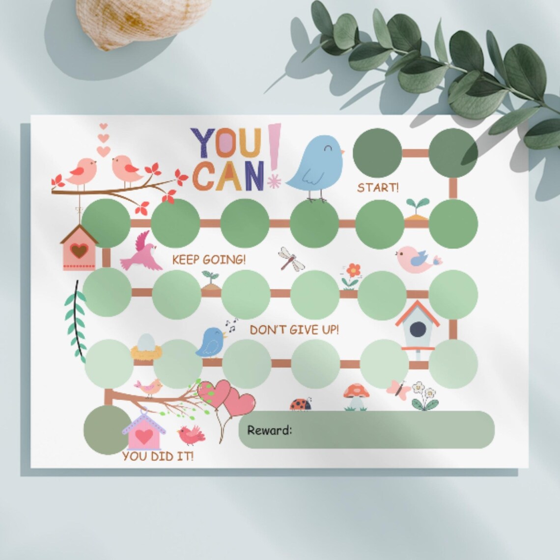 Bird Reward Chart for Kids With Printable Achievement Award and Idea ...
