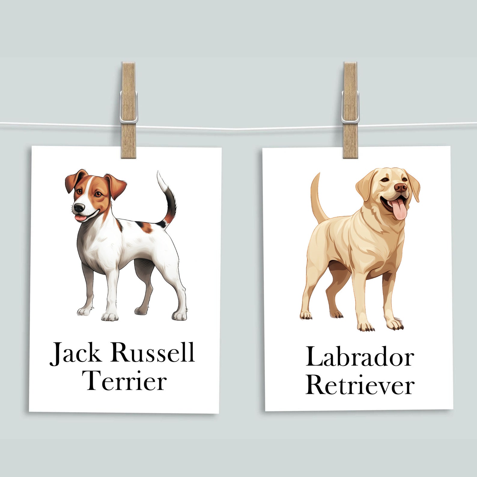 Dog Breeds Printable Flash Cards Learning Tool for Education About Fun ...
