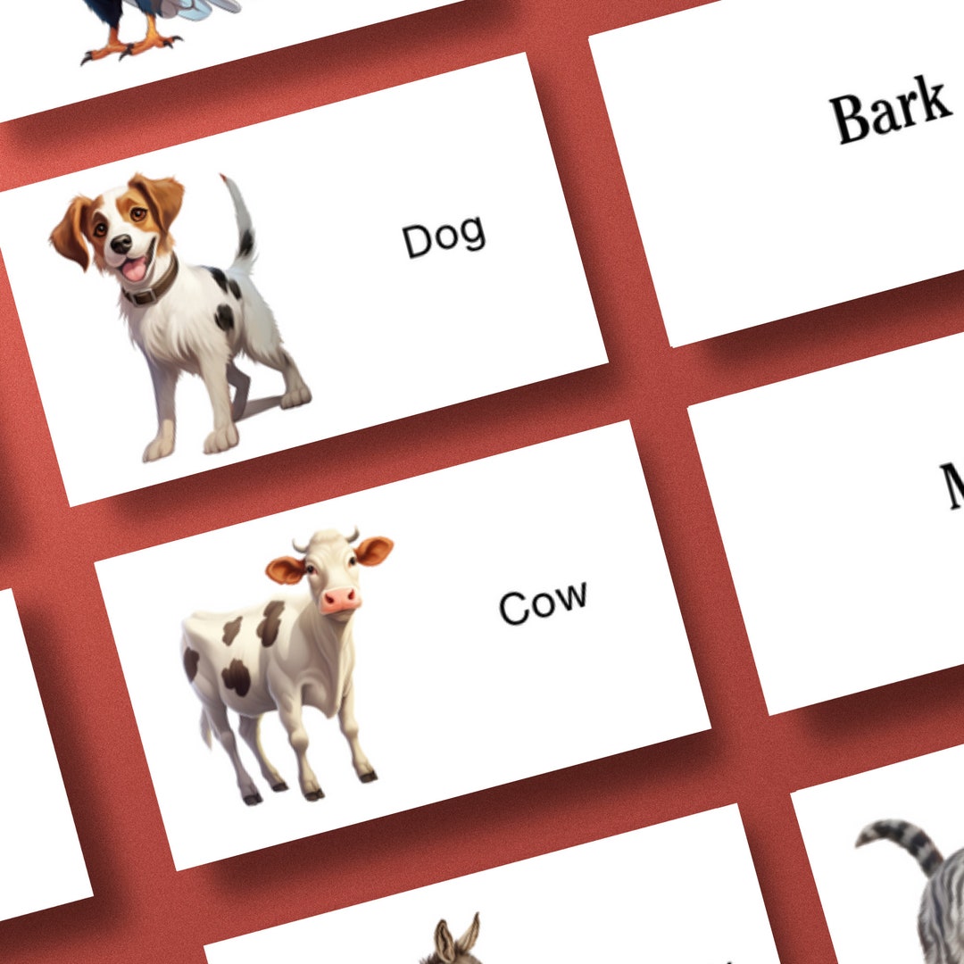 Animal Sound Matching Cards for Kids With Digital Animal Printable ...