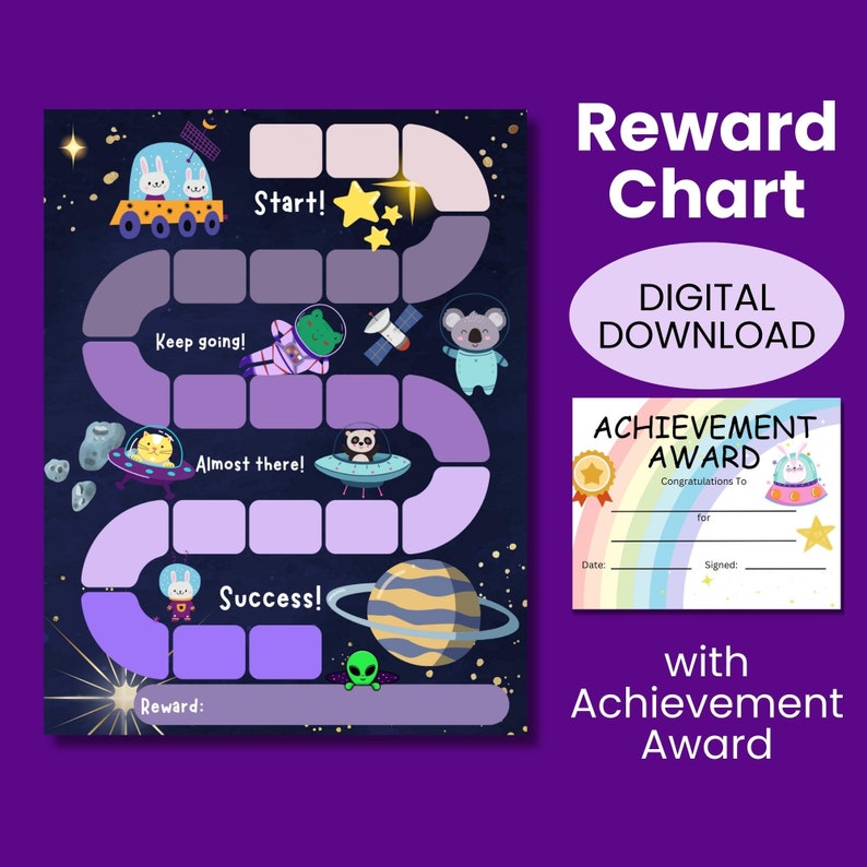 Space Reward Chart for Kids With Printable Achievement Award and Idea ...