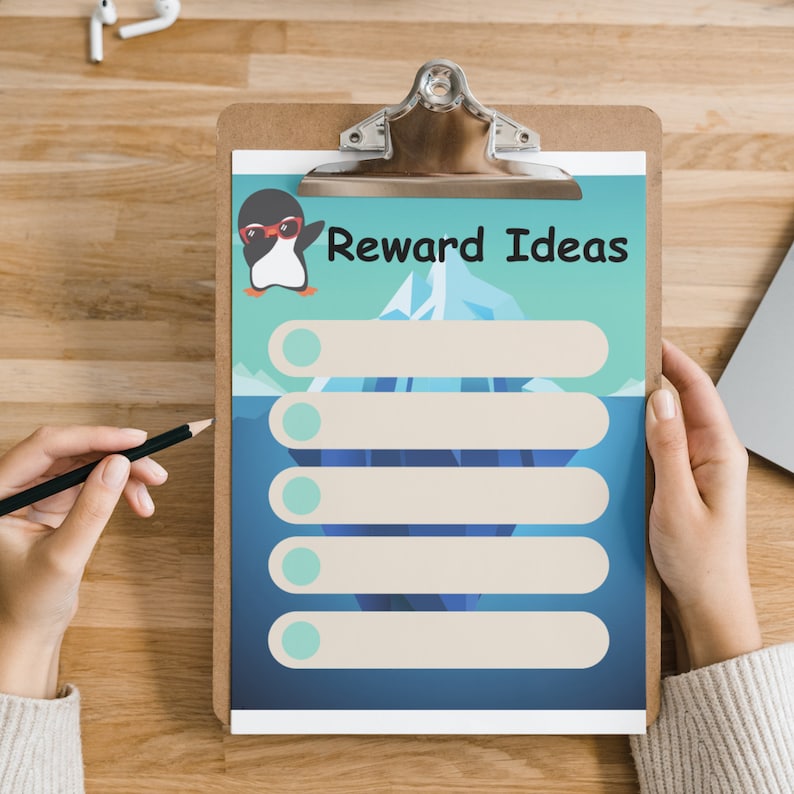 Penguin Reward Chart for Kids With Printable Achievement Award and Idea ...