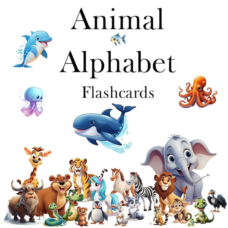 Flashcards Printable Learning Tool for Wildlife Animal Alphabet ...