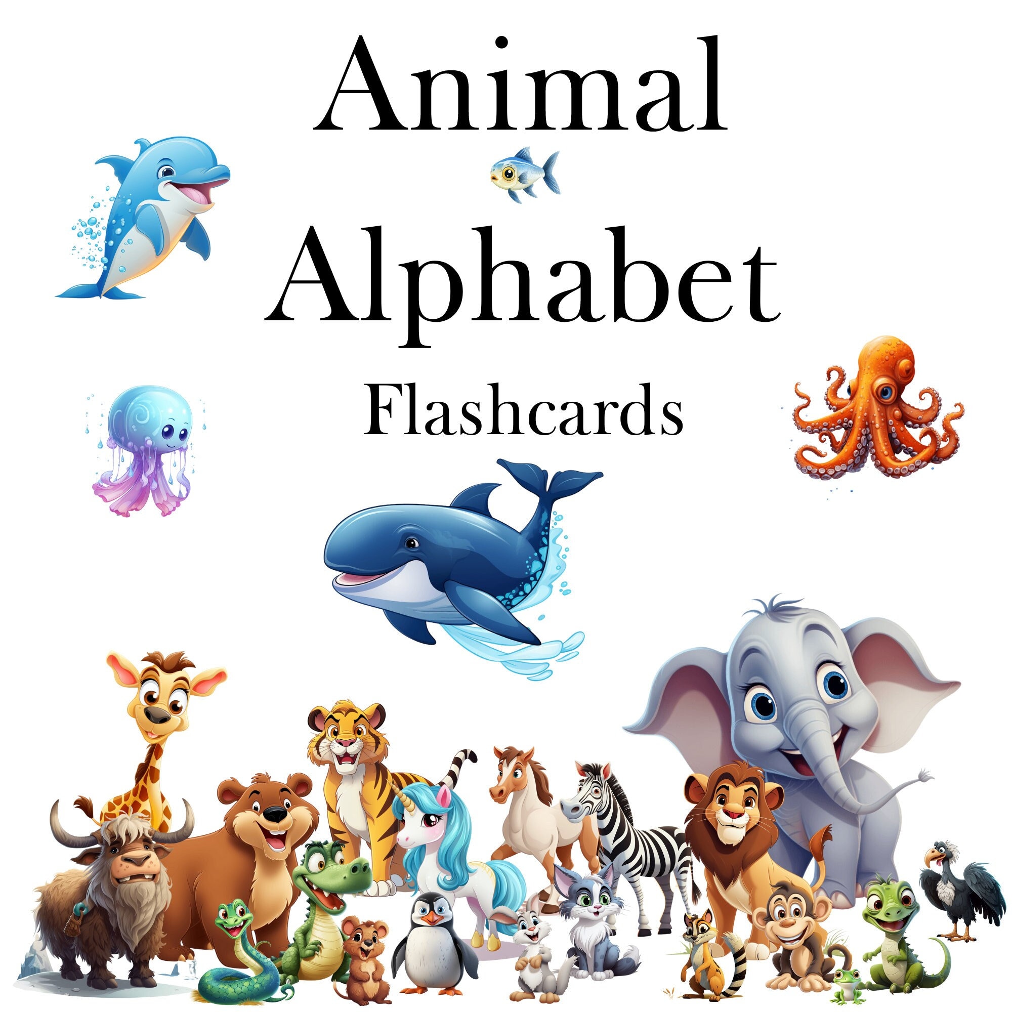 Flashcards Printable Learning Tool for Wildlife Animal Alphabet ...