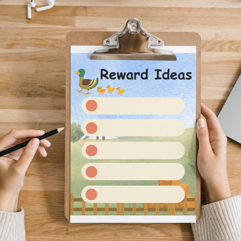 Farm Animal Reward Chart for Kids With Printable Achievement Award and ...