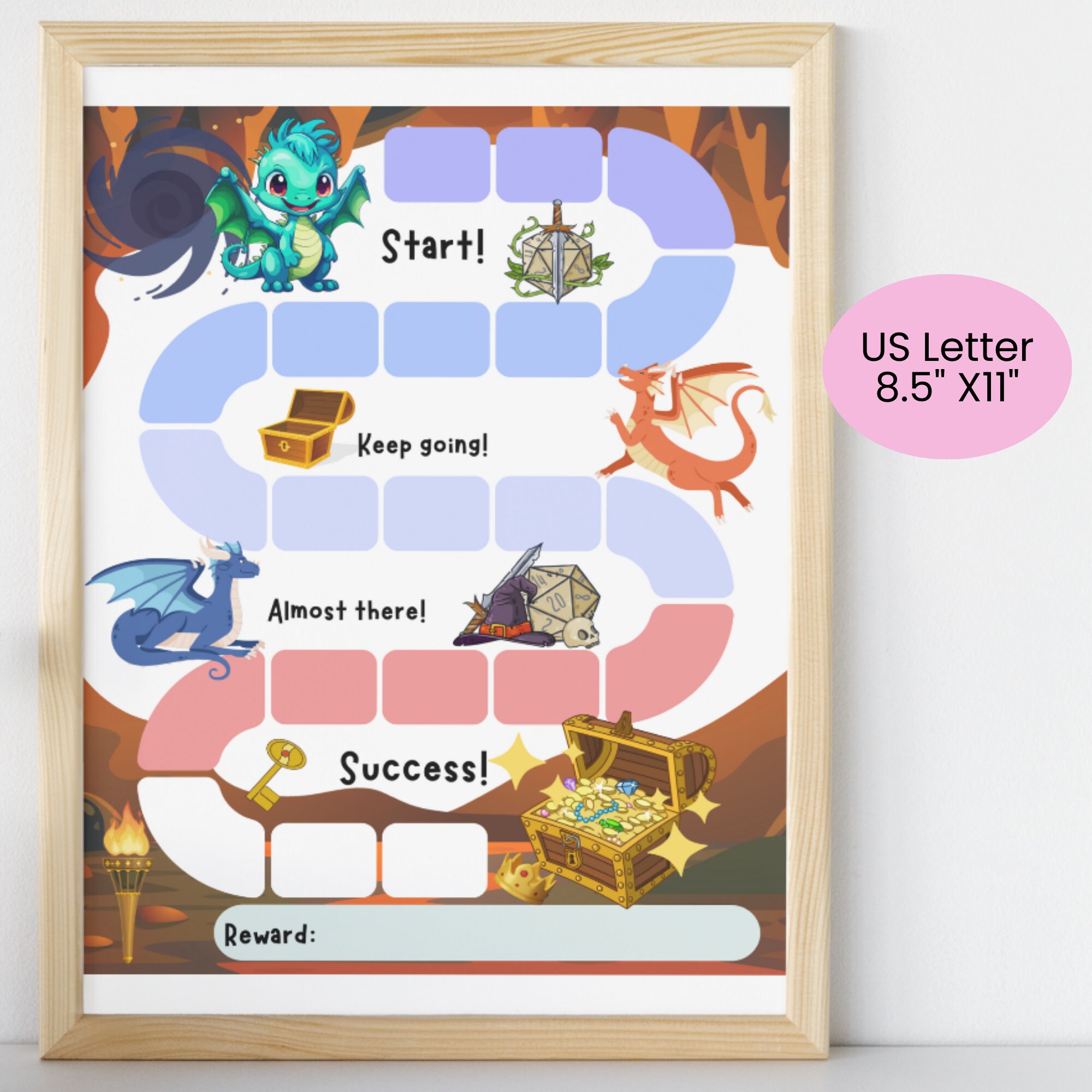 Dragon Reward Chart for Kids With Printable Achievement Award and Idea ...