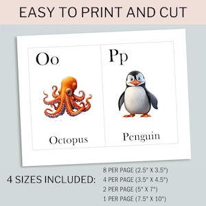 Flashcards Printable Learning Tool for Wildlife Animal Alphabet ...