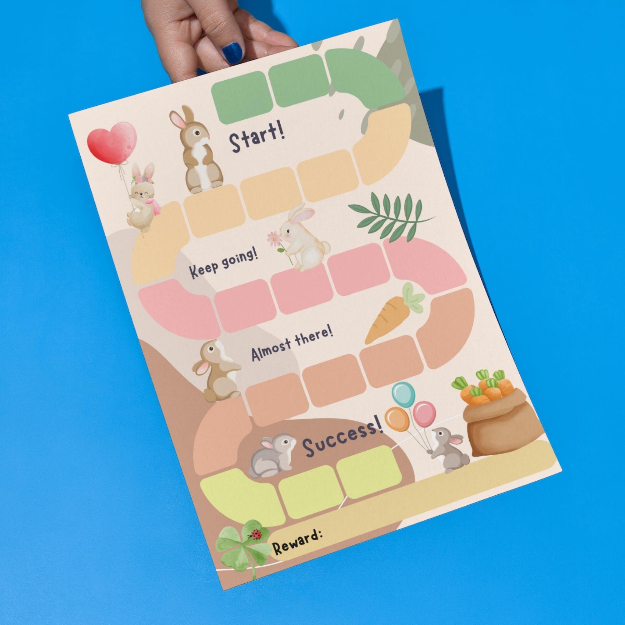 Rabbit Reward Chart for Kids With Printable Achievement Award and Idea ...