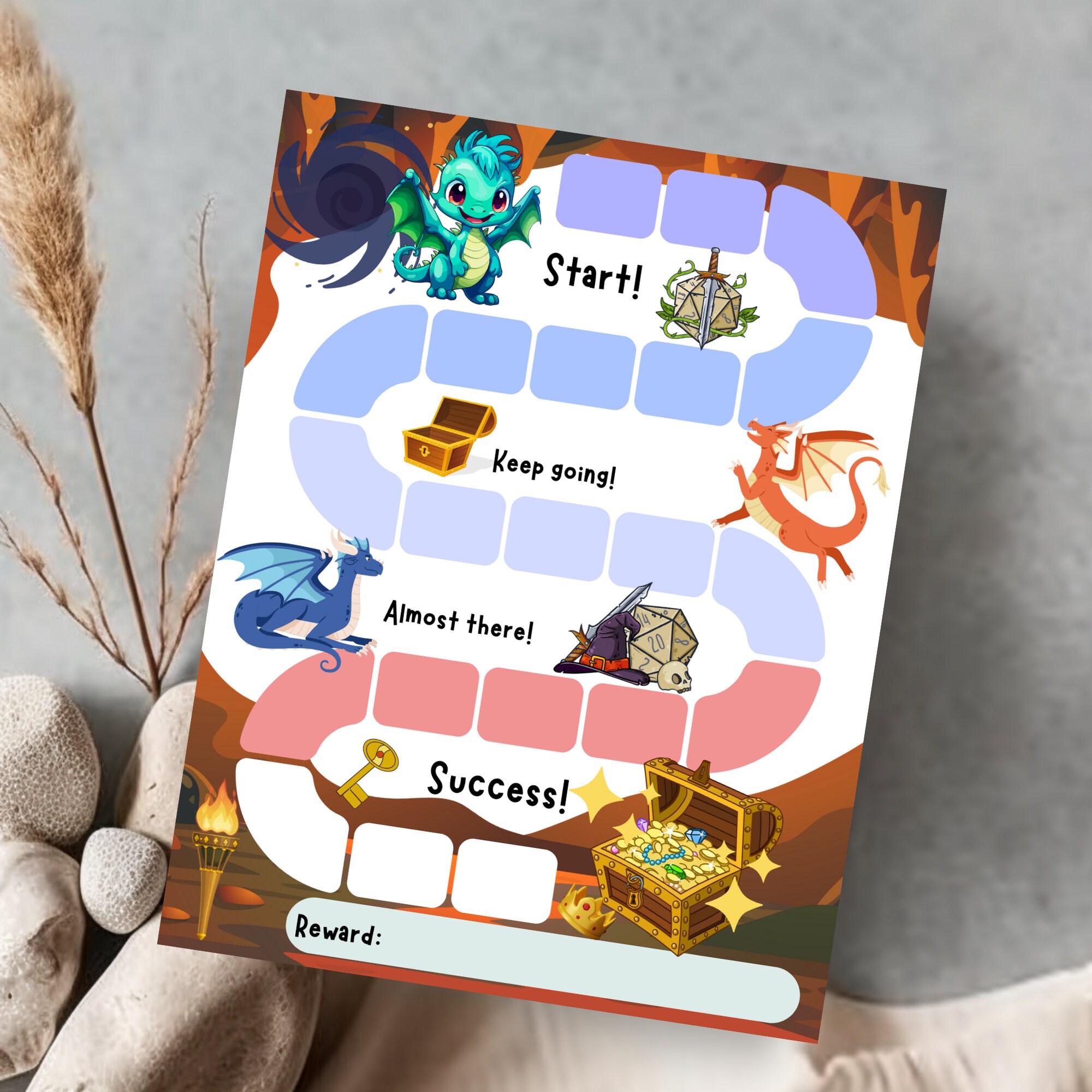 Dragon Reward Chart for Kids With Printable Achievement Award and Idea ...